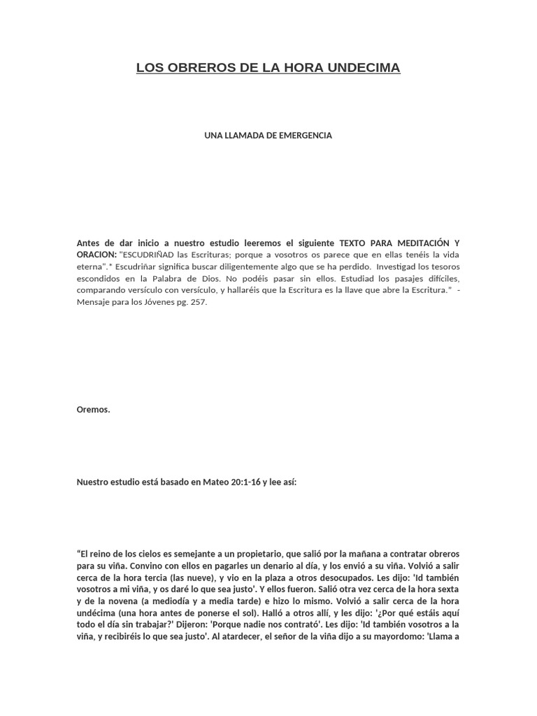 Los Obreros de La Viña | PDF | Cristo (título) | Evangelio de Mateo