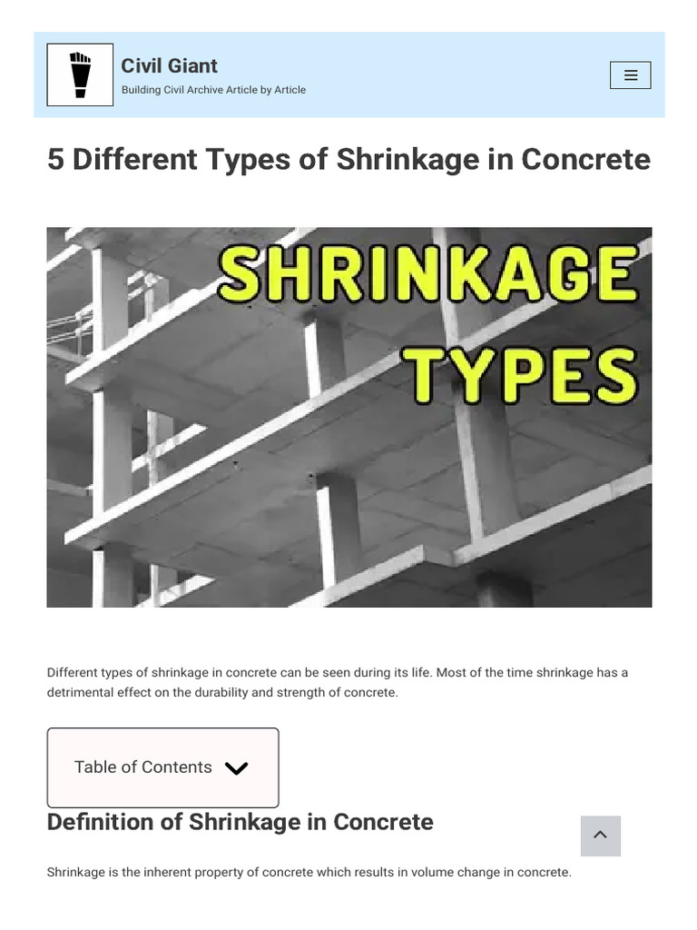 Types of Shrinkage in Concrete | PDF | Concrete | Cement