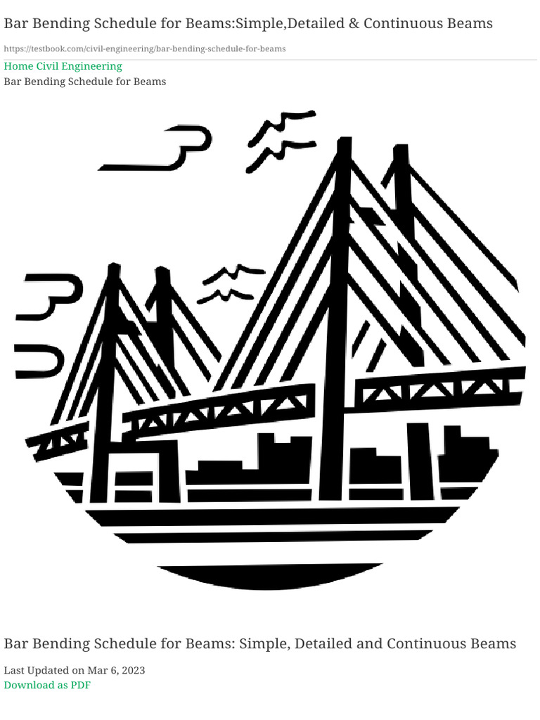 Bar Bending Schedule For Beams Simple, Detailed & C | PDF | Beam ...