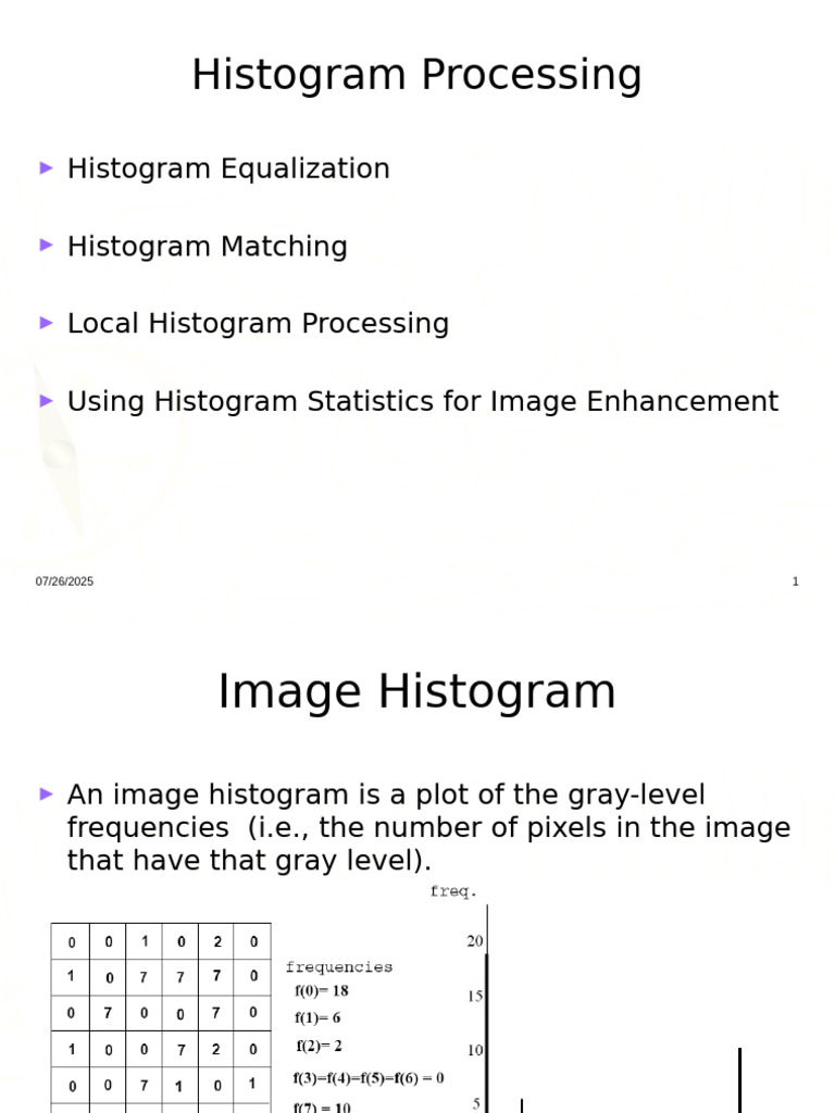 Histogram Processing Techniques Explained | PDF | Probability Density ...