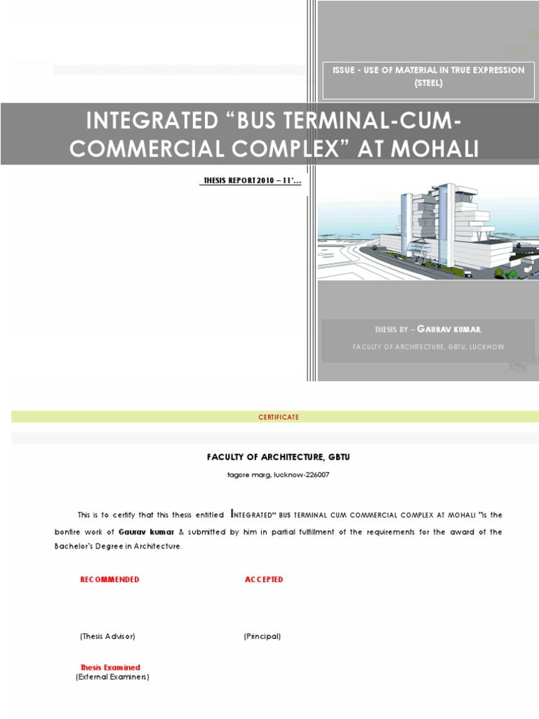 Integrated Bus Terminal at Mohali | PDF | Stainless Steel | Steel