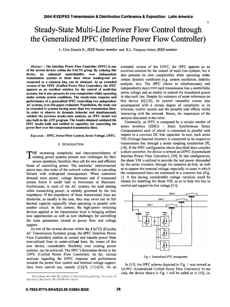 Steady State Multi Line Power Flow Ipfc | PDF | Power Inverter ...