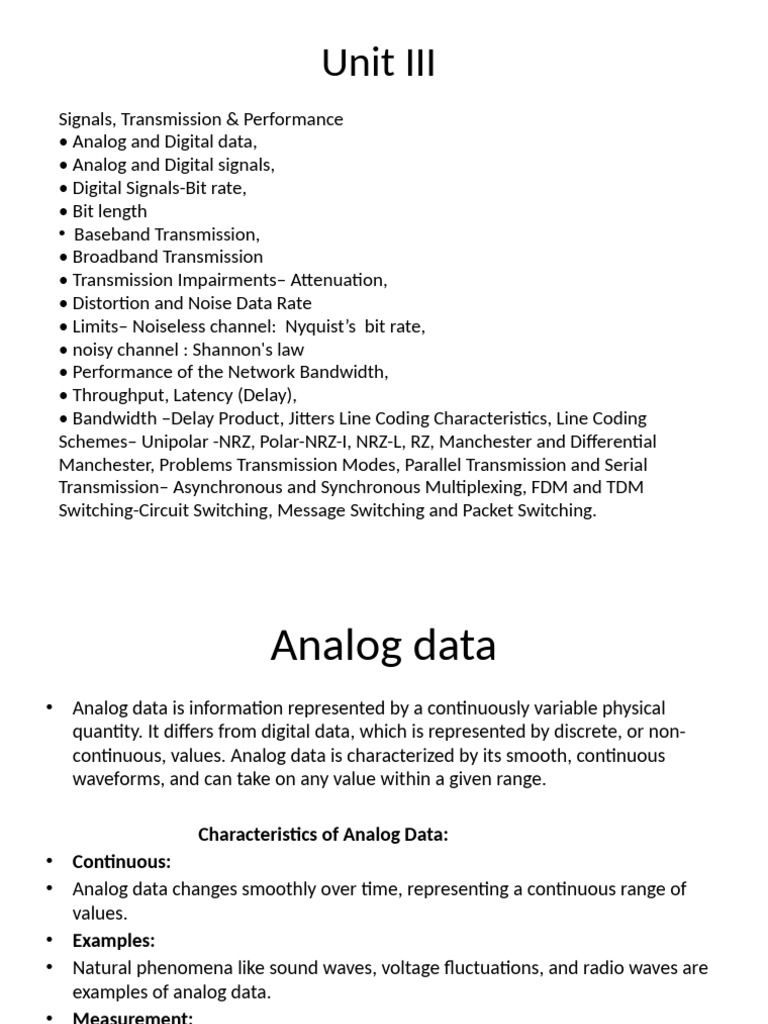 BCASY Data Communication Unit 3 | PDF | Broadband | Bit Rate
