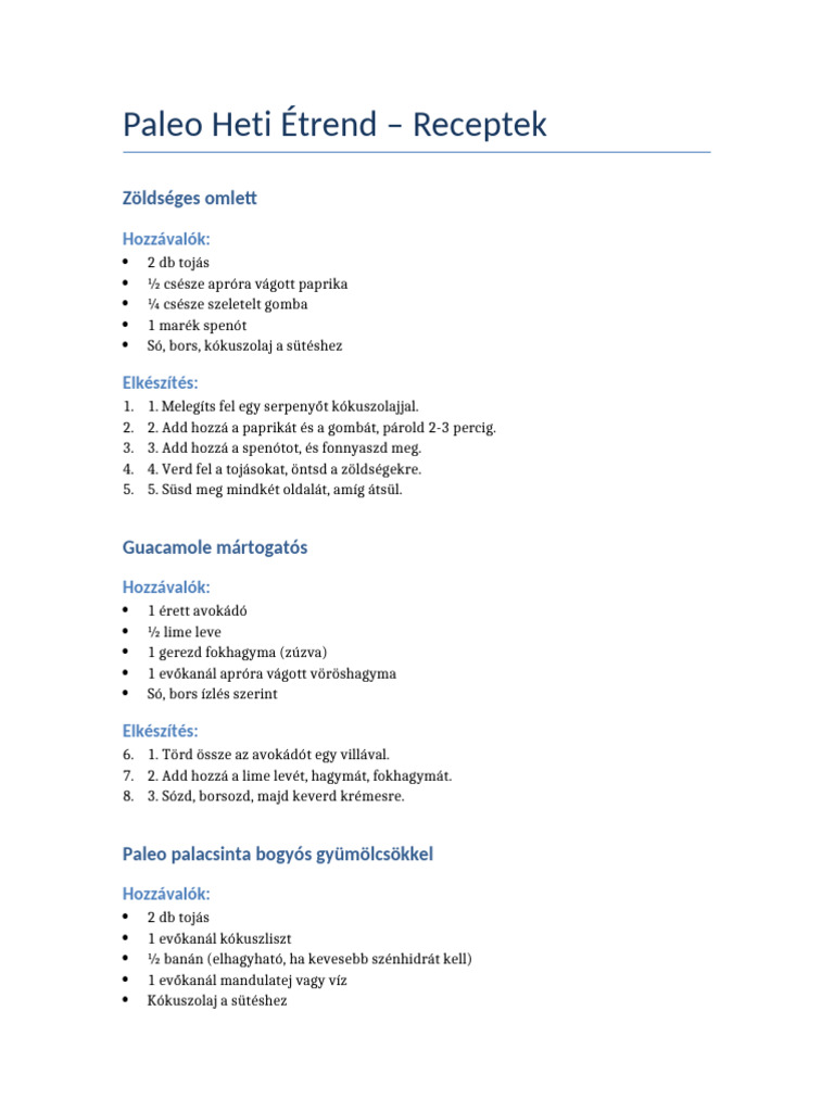 Paleo Receptek | PDF