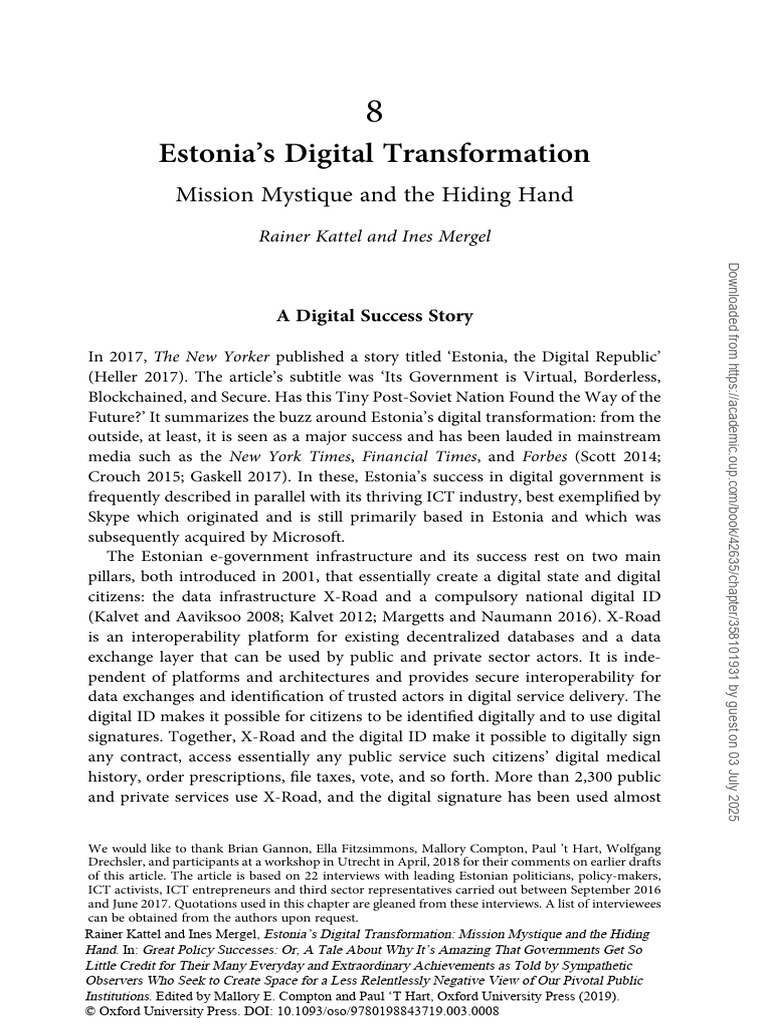 (Estonia) Estonia Digital Transformation | PDF | Estonia | E Government