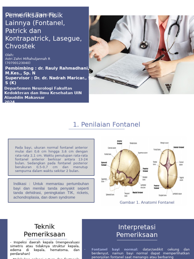 CST Pemeriksaan Fisik Lainnya (Fontanel, Patrick Dan Kontra Patrick ...