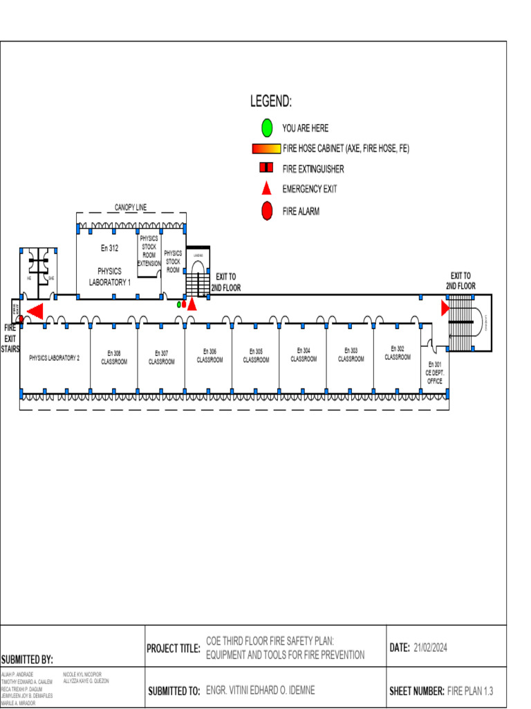 Engg BLDG 3rd Floor Evac Plan Rev | PDF | Combustion | Hazards