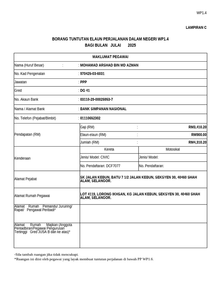 Tnt-Borang Baru | PDF