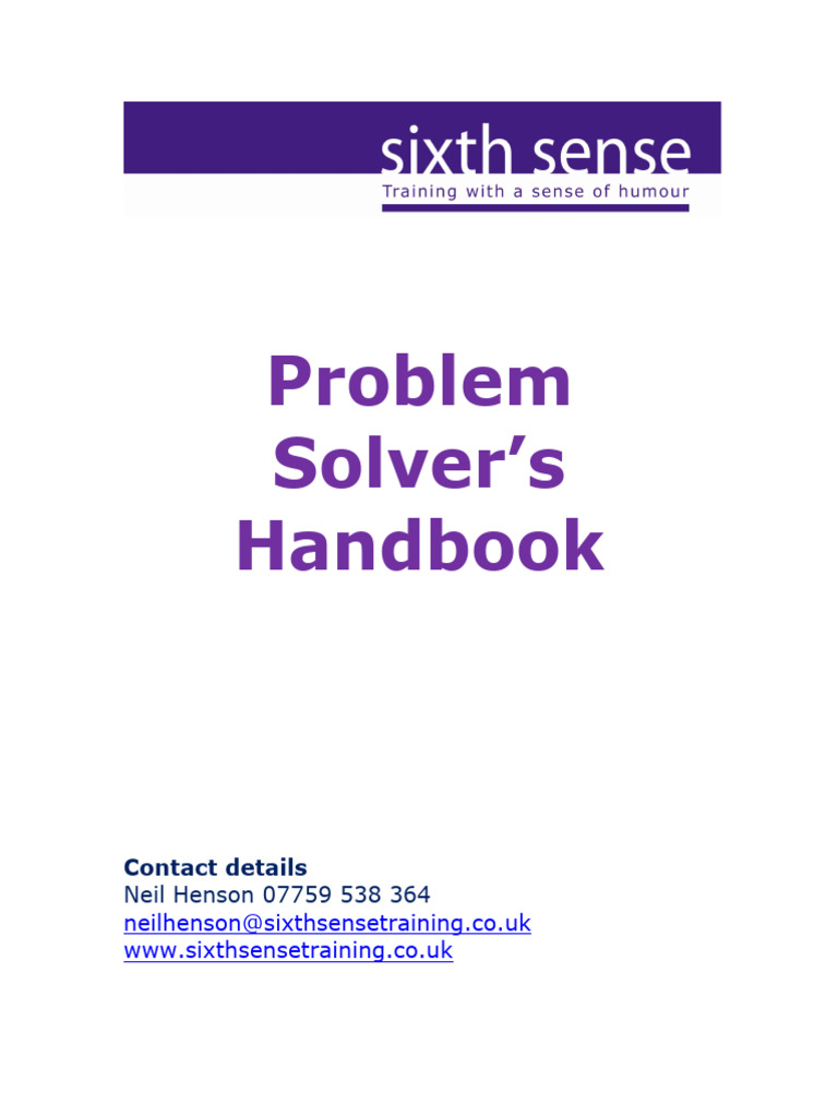 Problem Solving Handbook June 2020 Usa Version | PDF | Risk | Crimes