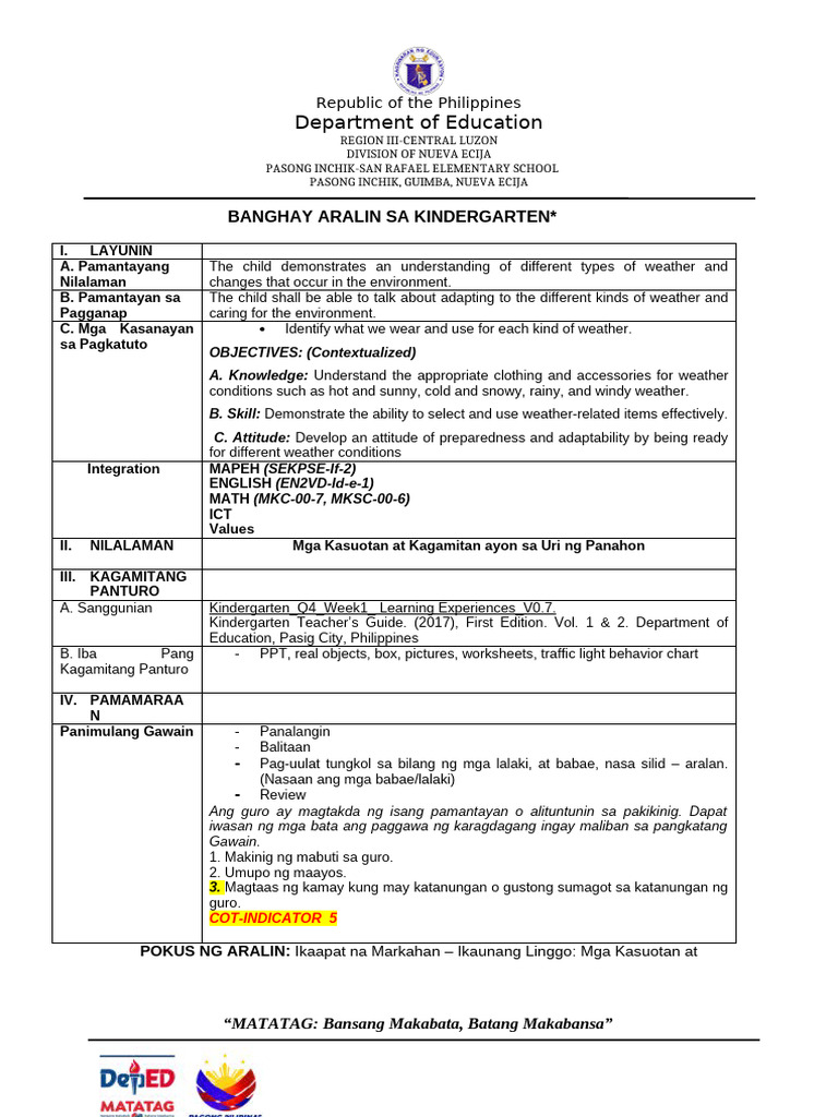 Cot DLL Quarter 4 Maria Elizabeth Dela Cruz | PDF