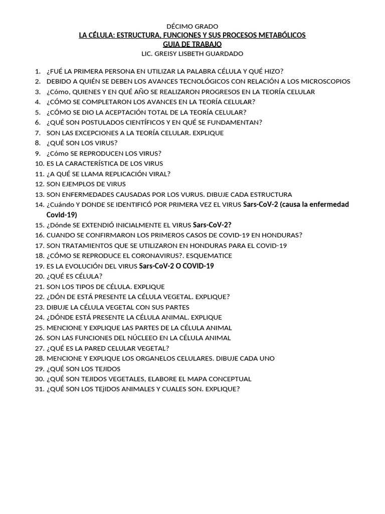 Estructura y funciones de la célula | PDF