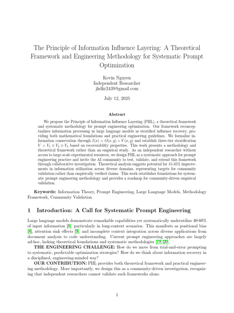 The Principle of Information Influence Layering A Theoretical Framework ...