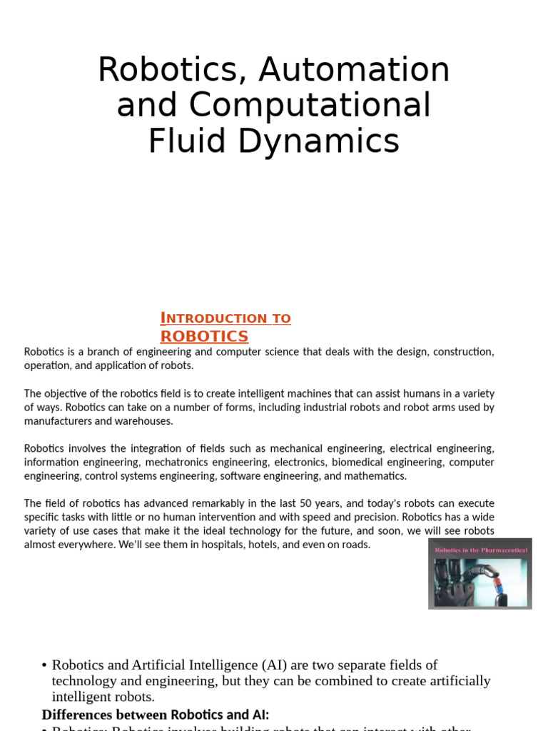 Robotics, Automation and Computational Fluid Dynamics | PDF | Computational Fluid Dynamics ...