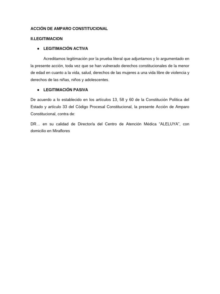 2 Accion de Amparo Constitucional | PDF