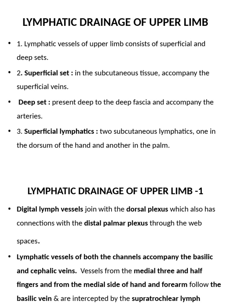 Lymphatic Drainage of Upper Limb - 1. | PDF | Lymphatic System | Lymph