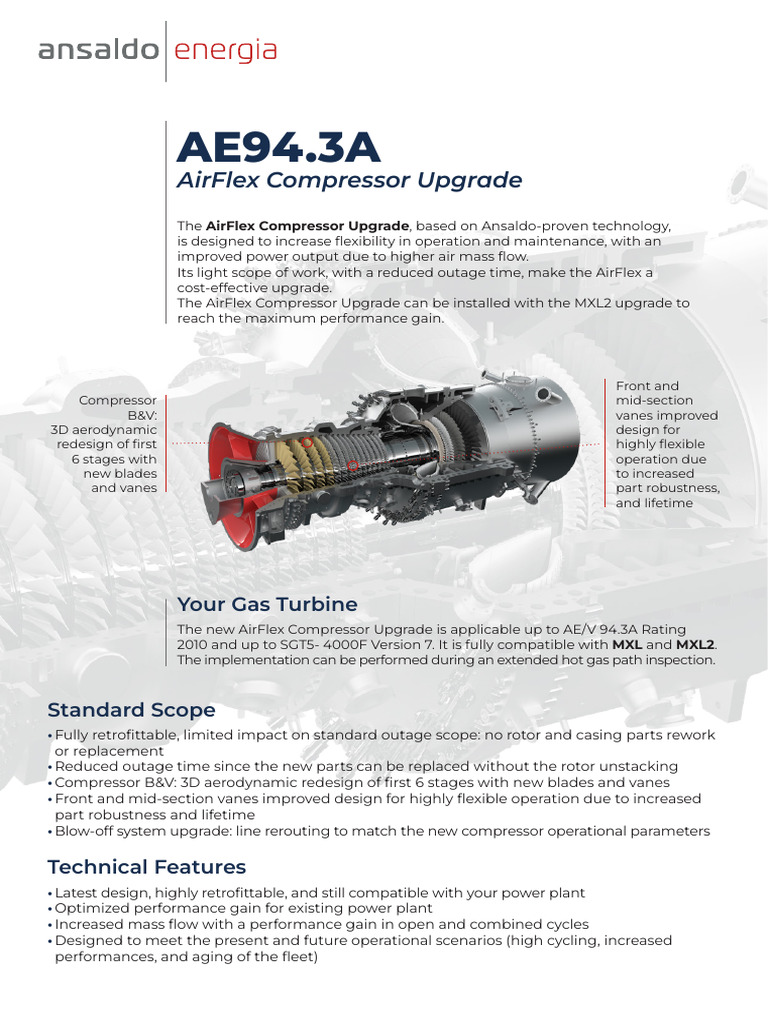 AirFlex Compressor Upgrade Overview | PDF | Turbine | Energy Technology