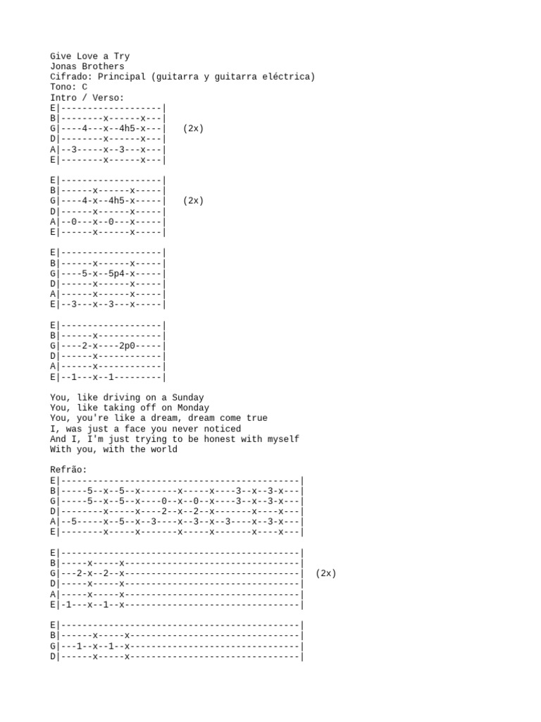 Give Love a Try Guitar Chords | PDF