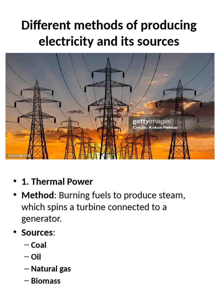 Different Methods Produce Electricity | PDF