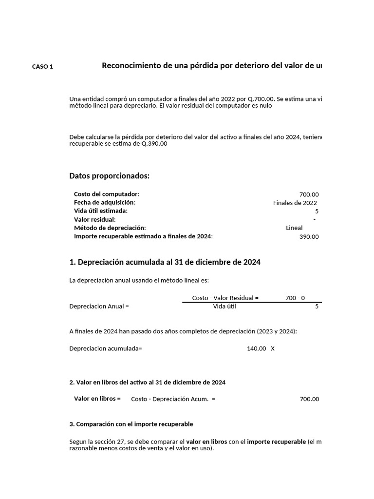 Niif Pymes Secciòn 27 Evelin | PDF | Depreciación | normas ...