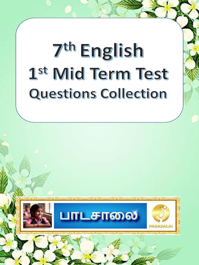 7th Standard English Question Papers | PDF | Linguistics