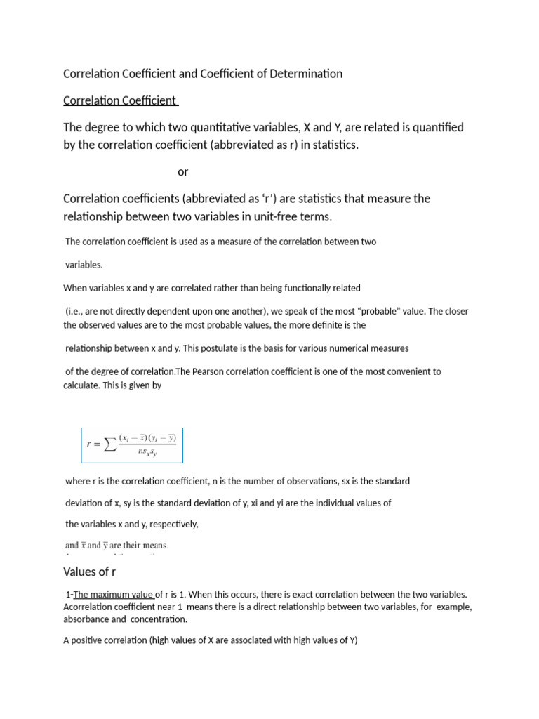 Corelation Coefficient | PDF | Coefficient Of Determination ...