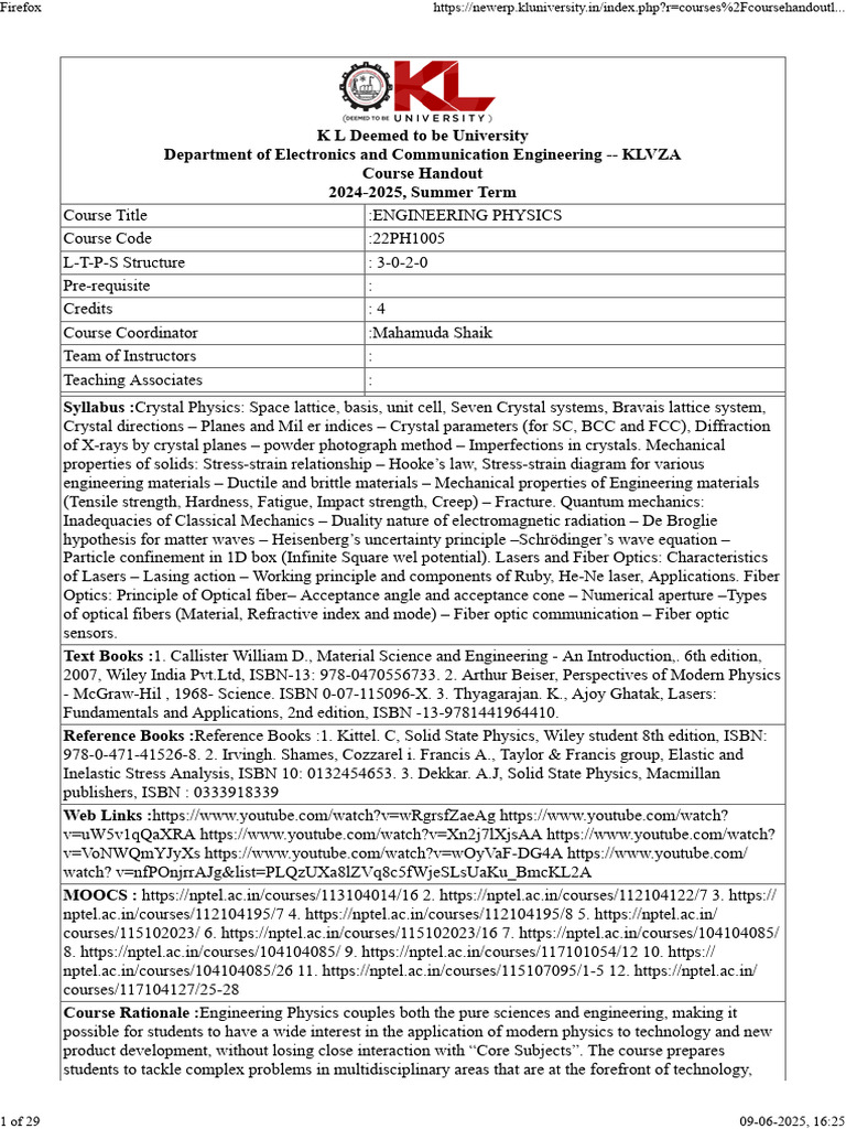 22ph1005 Acc Handout Ece | PDF | Engineering | Knowledge
