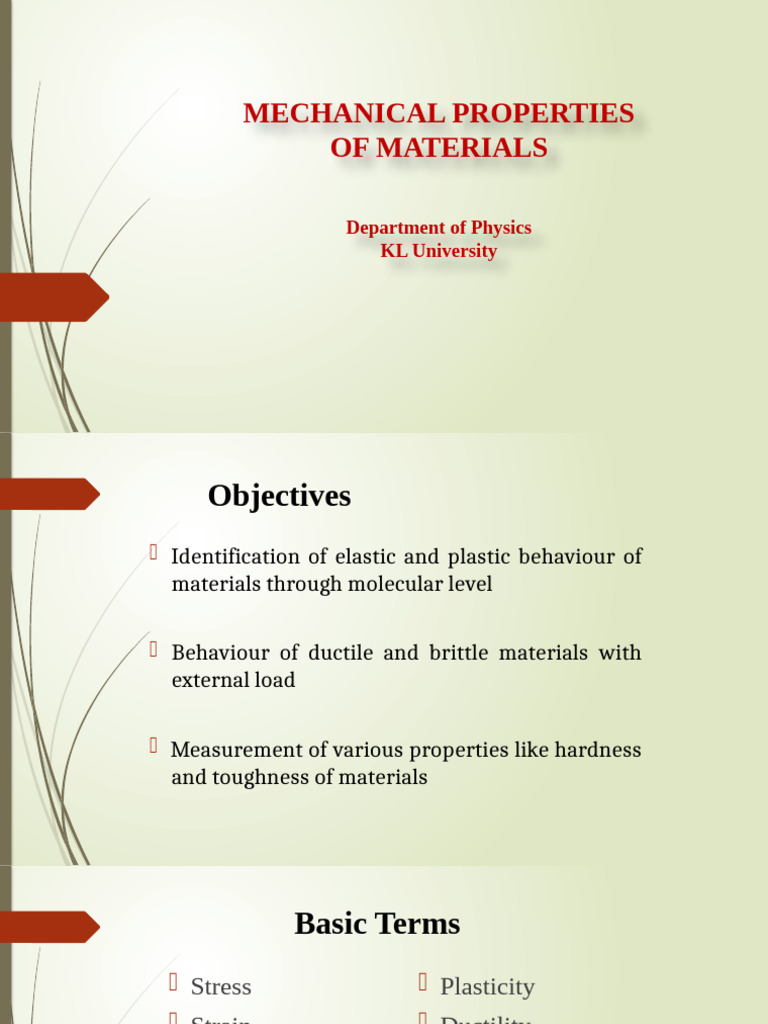 CO-2 - Mechanical Properties - 2 4 | PDF | Deformation (Engineering) | Elasticity (Physics)