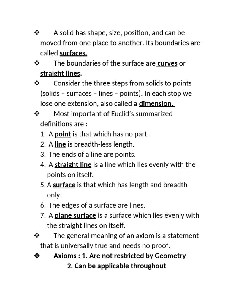 Euclid's Axioms and Postulates Overview | PDF | Axiom | Line (Geometry)