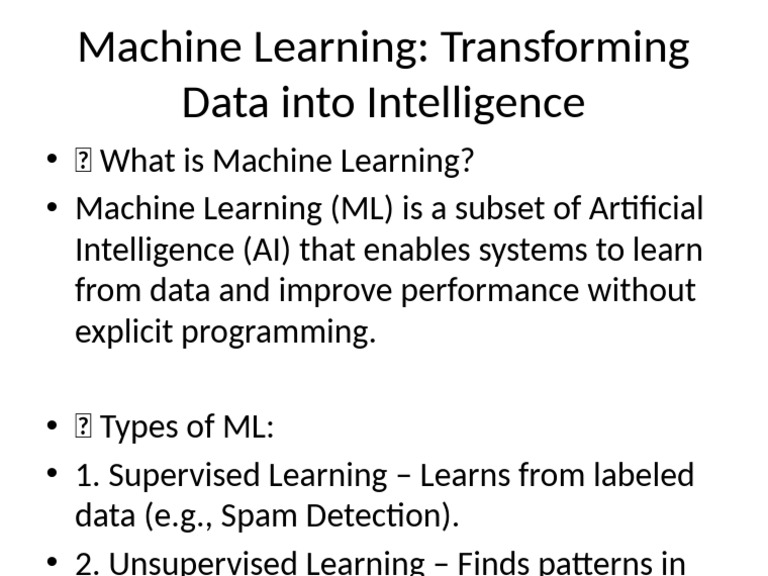 Machine Learning Presentation Pdf
