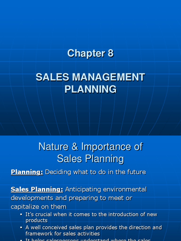 Sales Management Planning | PDF | Strategic Management | Sales