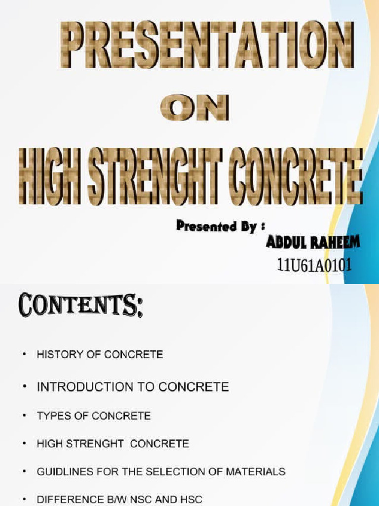 High Strength Concrete | PDF