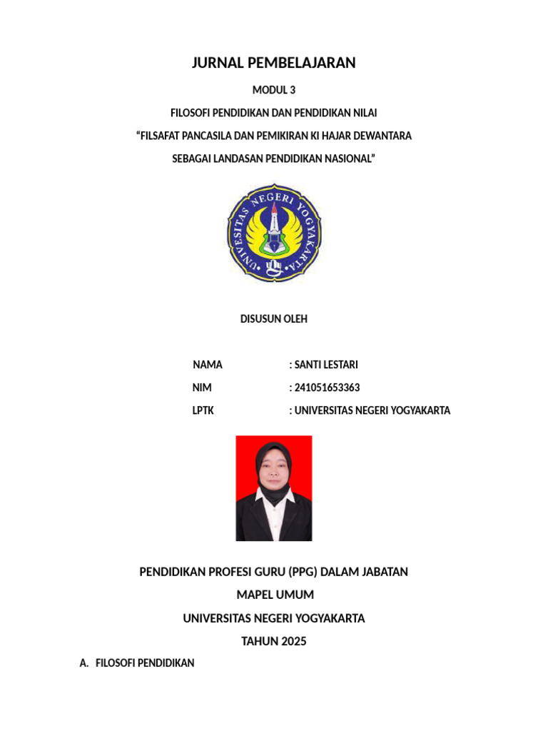 Santi Lestari - Filsafat Pancasila Dan Pemikiran Ki Hajar Dewantara Sebagai Landasan Pendid | PDF