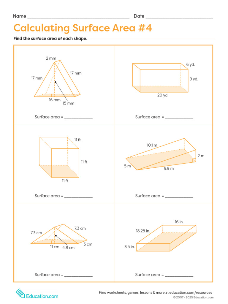 Calculating Surface Area 4 | PDF