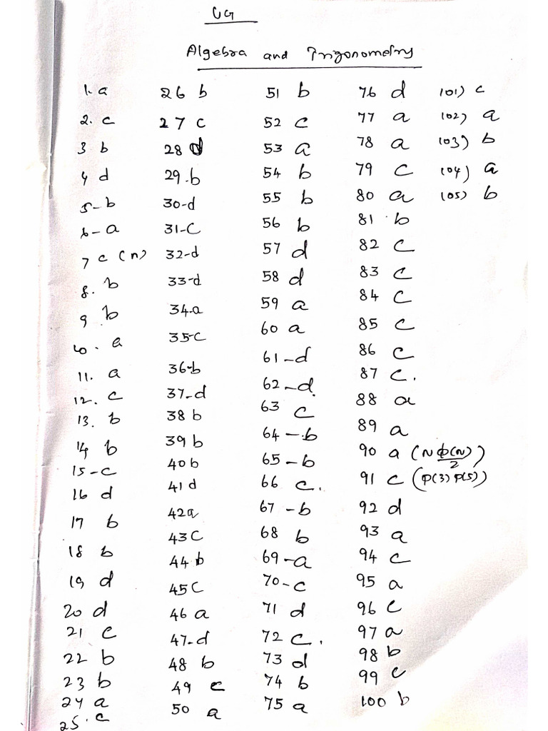 Algebra and Trigonometry New Key | PDF