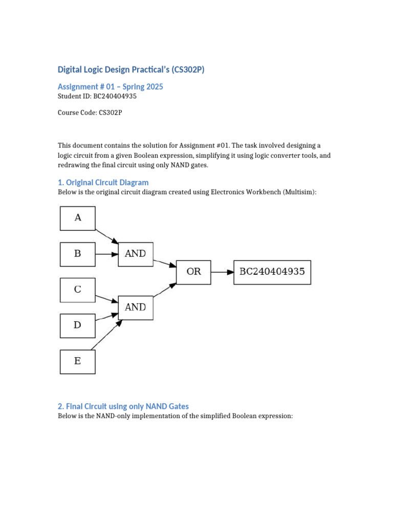 CS302P Assignment 01 BC240404935 Final | PDF