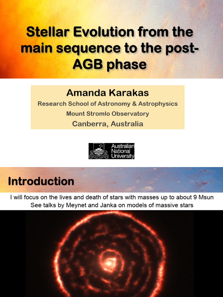 Stellar Evolution From The Main Sequence To The Post - AGB Phase | PDF ...