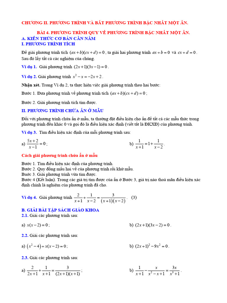 Chuyen de Phuong Trinh Va Bat Phuong Trinh Bac Nhat Mot An Toan 9 ...