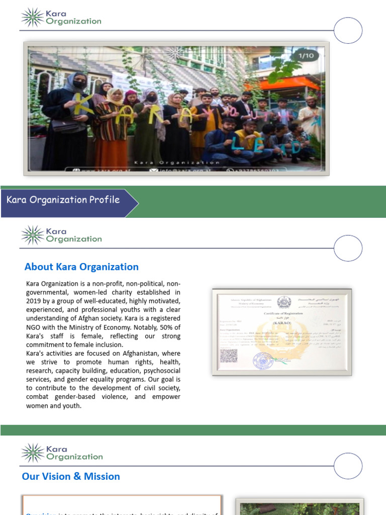 Kara Organization Profile | PDF | Cognitive Behavioral Therapy | Entrepreneurship