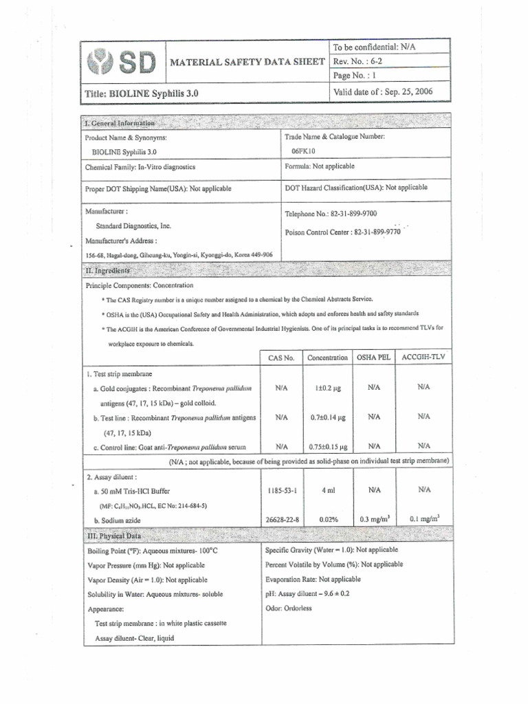 MSDS Syphillis | PDF