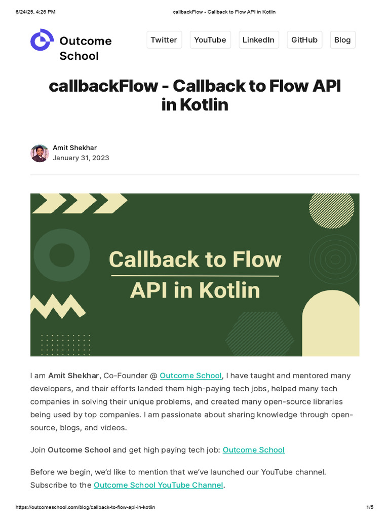 CallbackFlow - Callback To Flow API in Kotlin | PDF | Callback (Computer Programming) | Computer ...