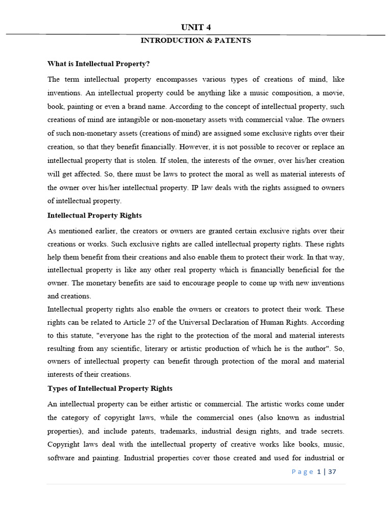 Understanding Intellectual Property Rights | PDF | Patent Application ...