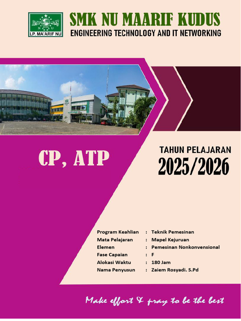 MODUL AJAR Teknik Pemesinan Non Konvensional Fase F | PDF