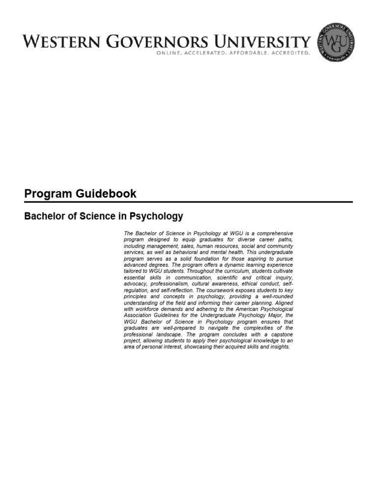 WGU Online Psychology Degree | PDF | Learning | Psychology