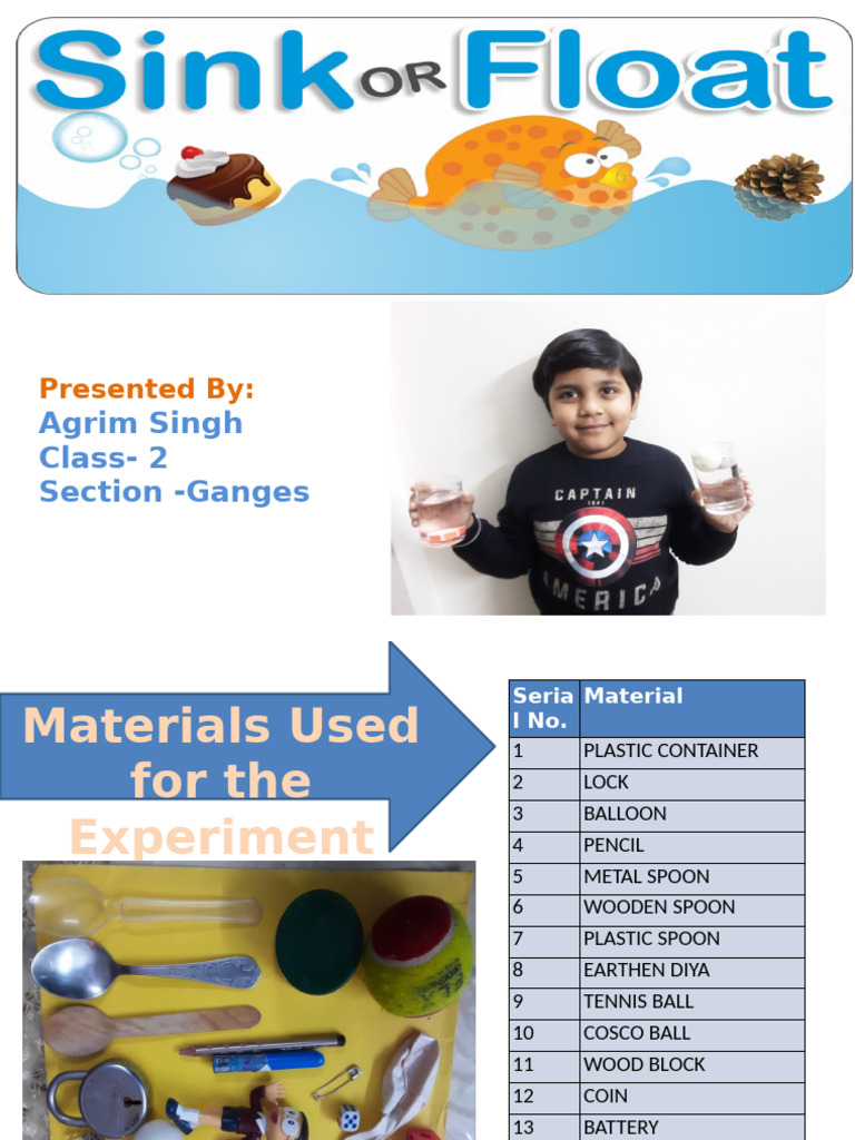 Sink or Float Experiment | PDF | Buoyancy | Spoon