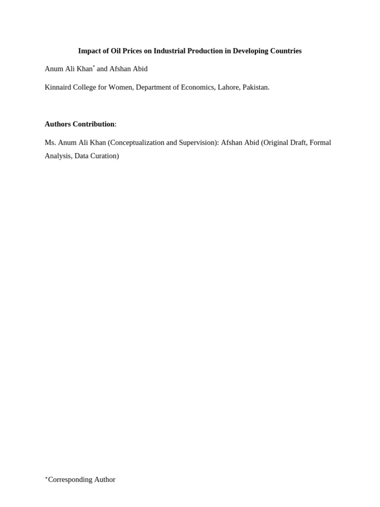 Title Page - Industrial Production | PDF