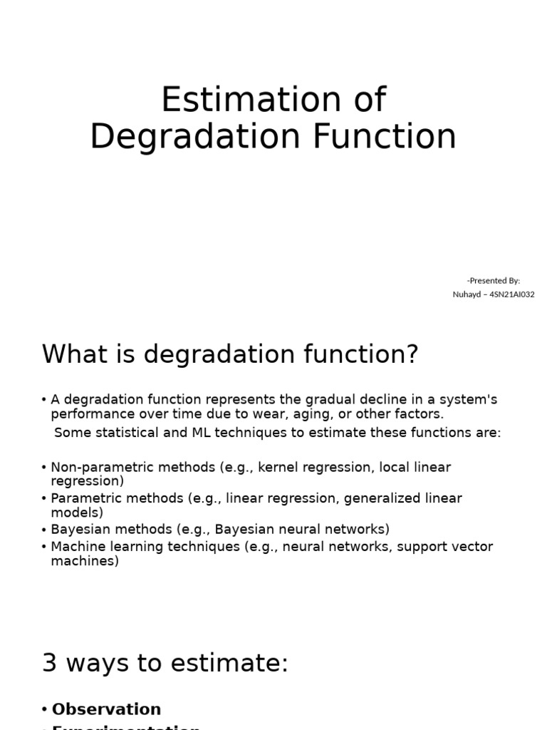 Estimation of Degradation Function | PDF