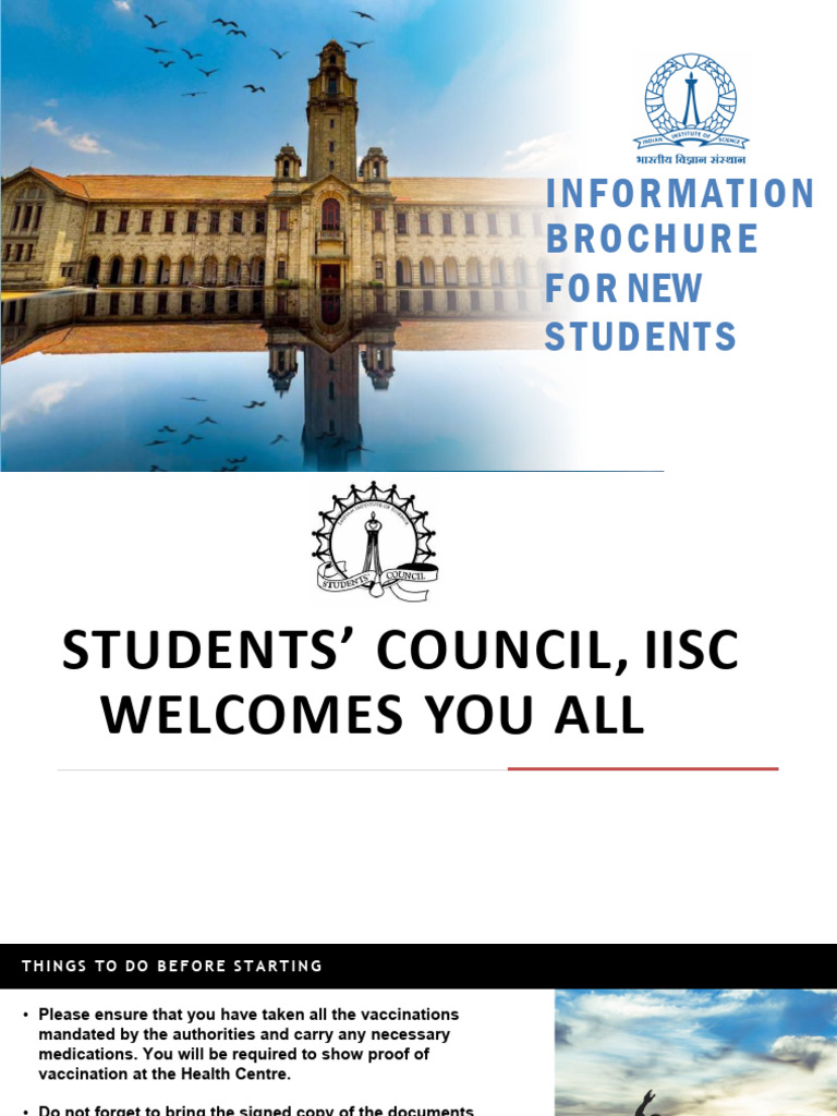 Information Brochure IISc Students 2025 | PDF