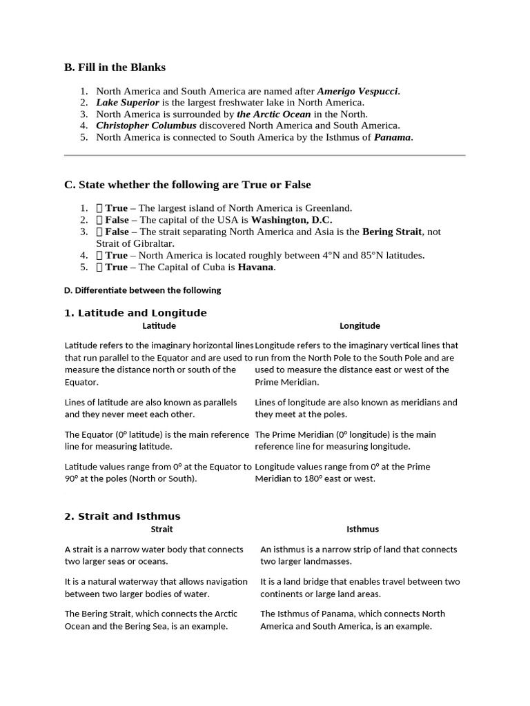 Geography Chapter Political Boundaries North America | PDF | Longitude ...