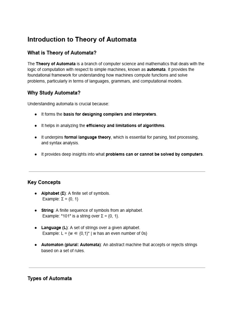 Introduction To Theory of Automata | PDF | Automata Theory | Regular Expression