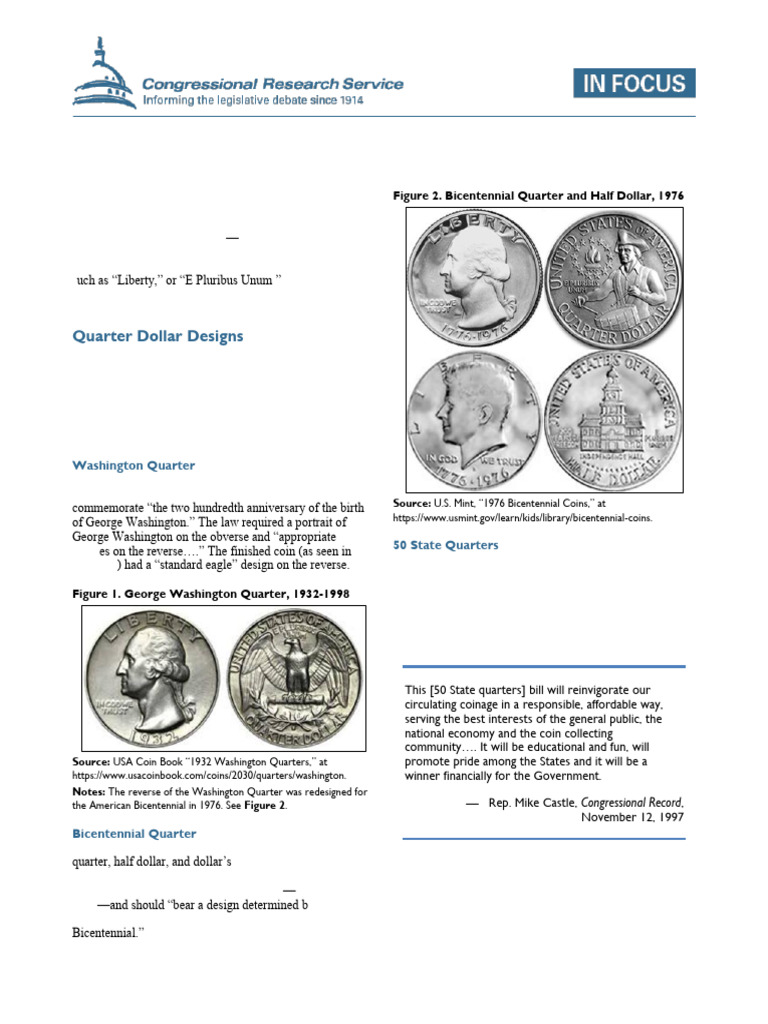 Quarter and Half Dollar Coins: History and Proposed Designs | PDF ...